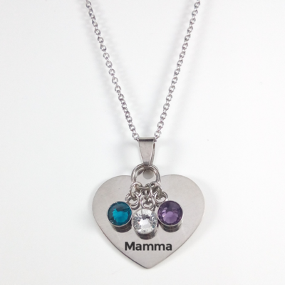 Engraved Heart Crystals Pendant – Blink Juwele™